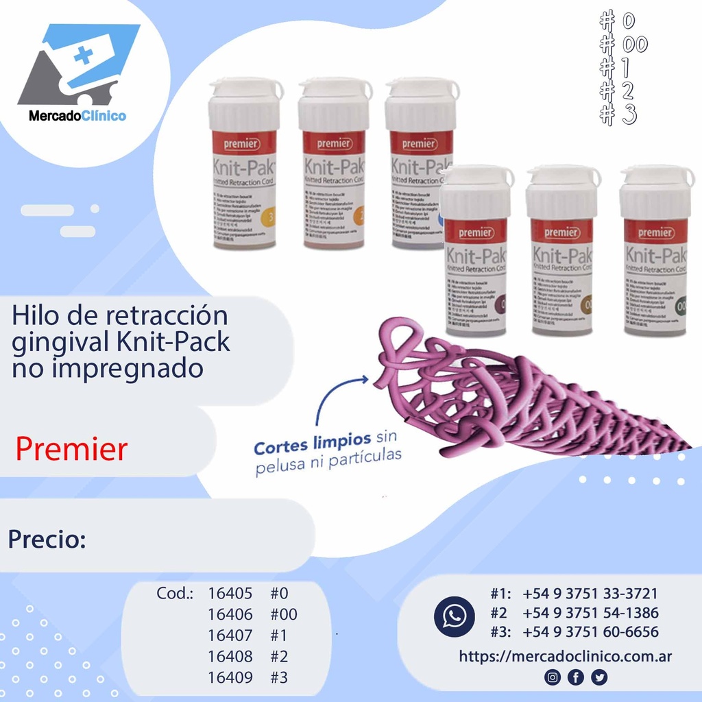 Hilo de retracción gingival - Knit-Pack no impregnado - PREMIER ...