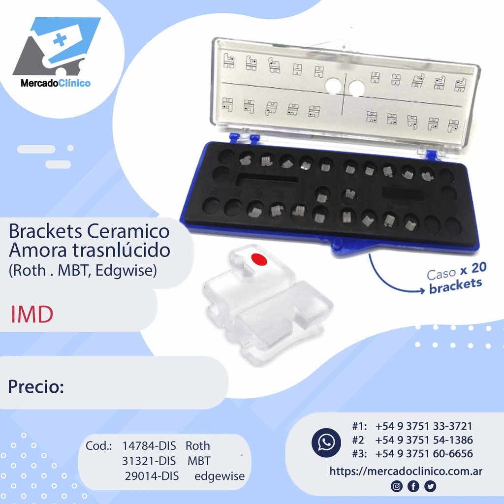 Brackets Ceramico Amora trasnlúcido (Roth . MBT, Edgwise) - IMD ...
