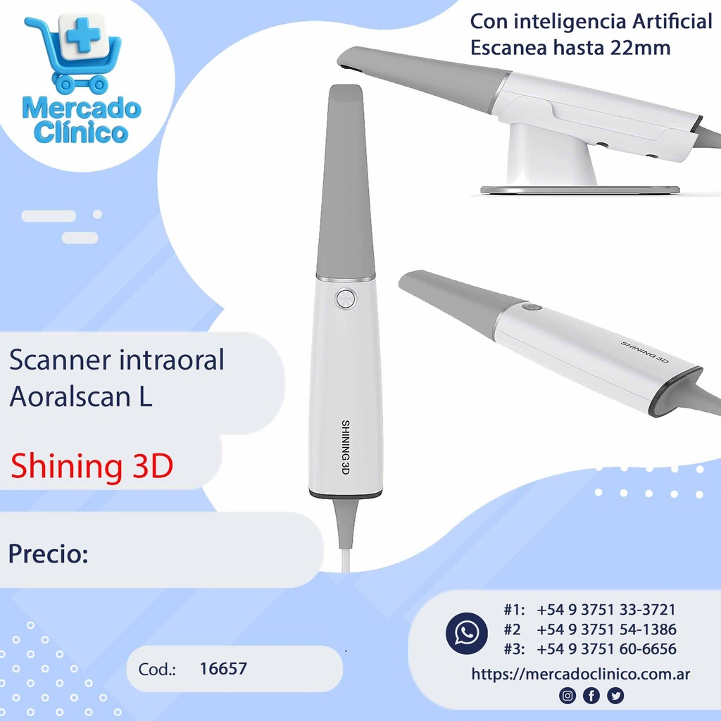 Escaner / Scanner intraoral Aoralscan L - Shining 3D | Mercado Clinico AR