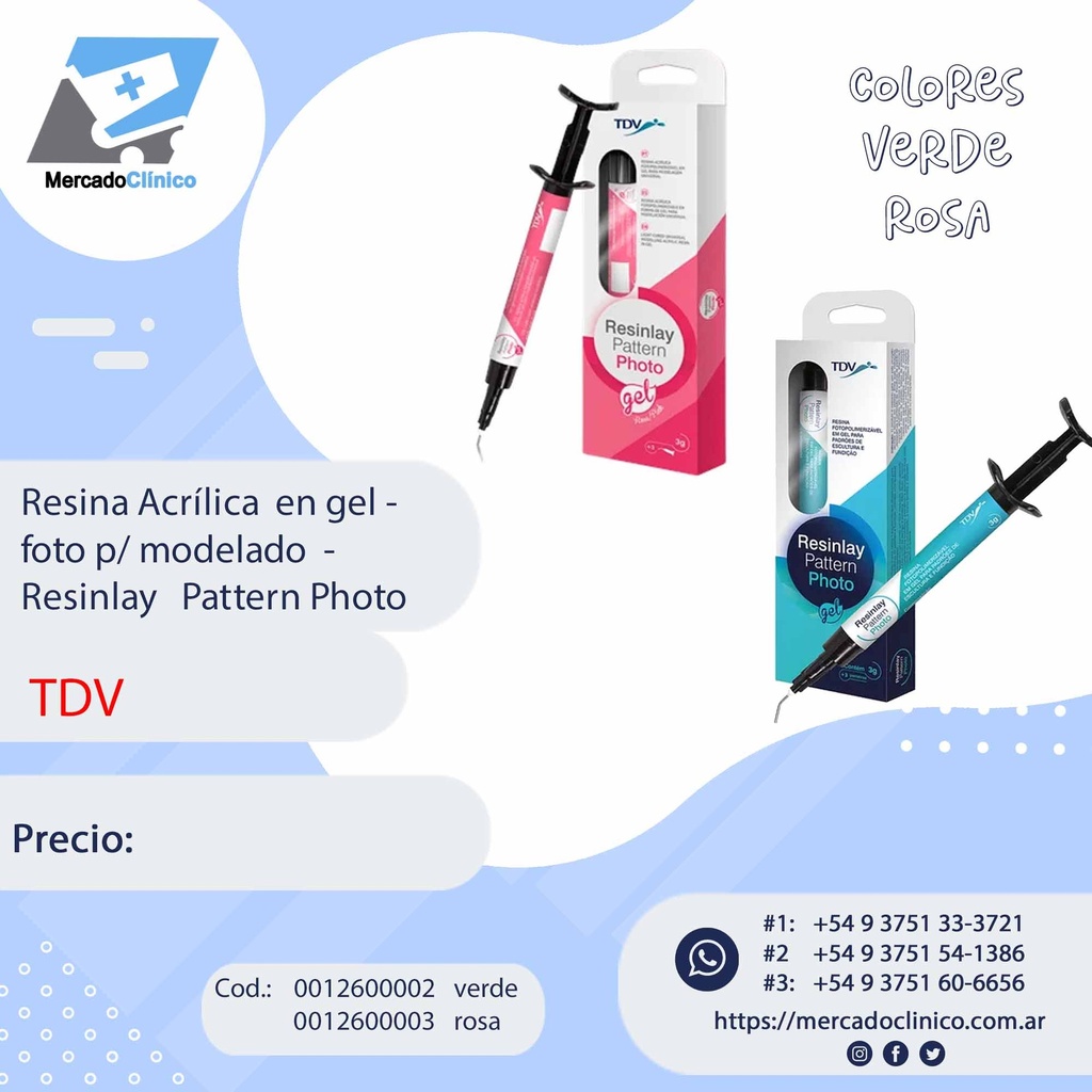 Resina Acrílica en gel - foto p/ modelado - Resinlay Pattern Photo ...