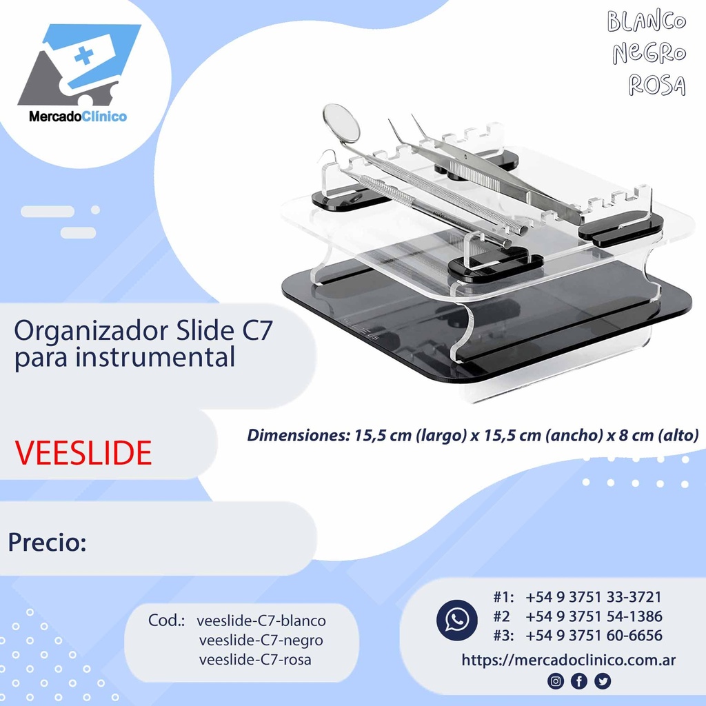 Organizador Slide C7, para instrumenta - VEESLIDE | Mercado Clinico AR