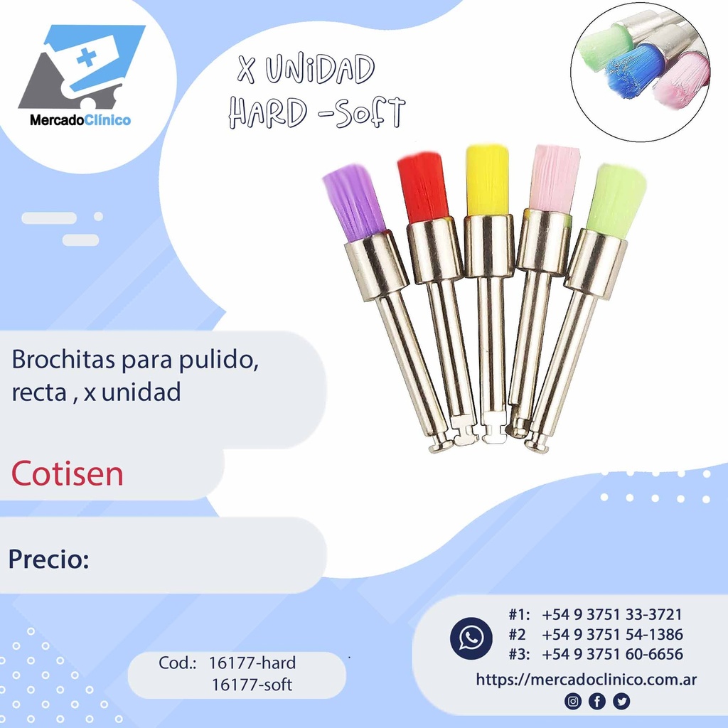 Brochitas para pulido, puntas recta, x unidad - Cotisen | Mercado ...