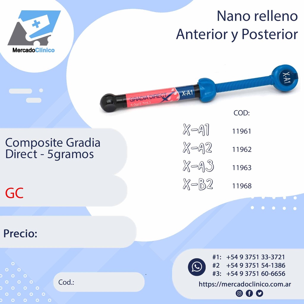 Composite Gradia Direct Varios colores - Nano relleno Anteriores y ...
