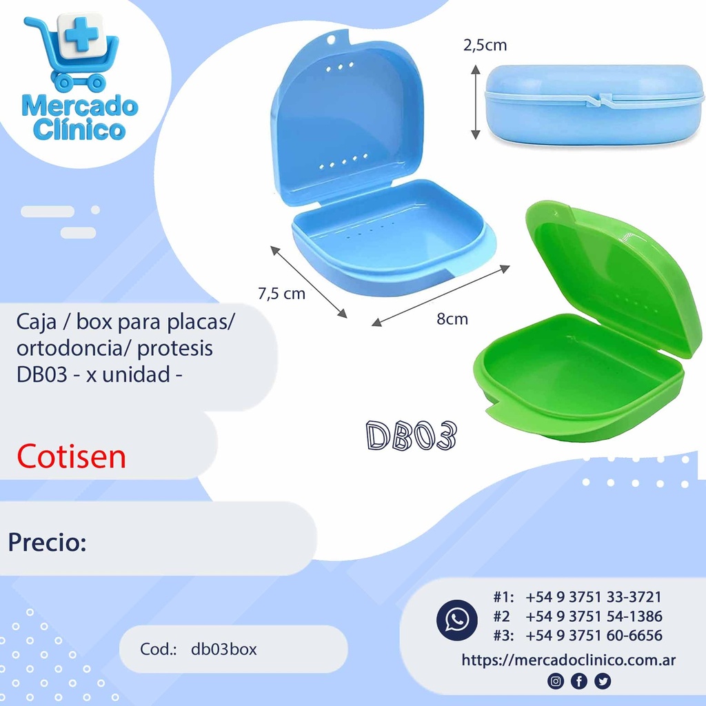 Caja / box para placas/ ortodoncia/ protesis con espejo DB03 - x unidad ...