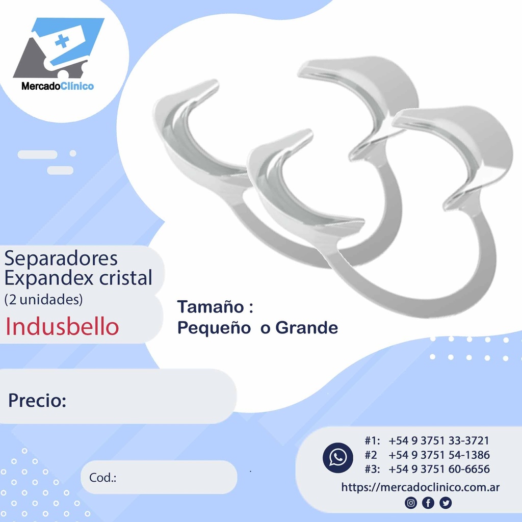 Separadores / Expandex labial FRONTAL - Cristal - x2 unidades ...