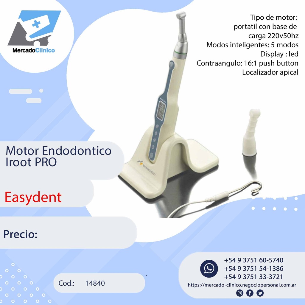 Motor Endodontico Iroot PRO - Localizador Apical - Easydent | Mercado Clinico AR