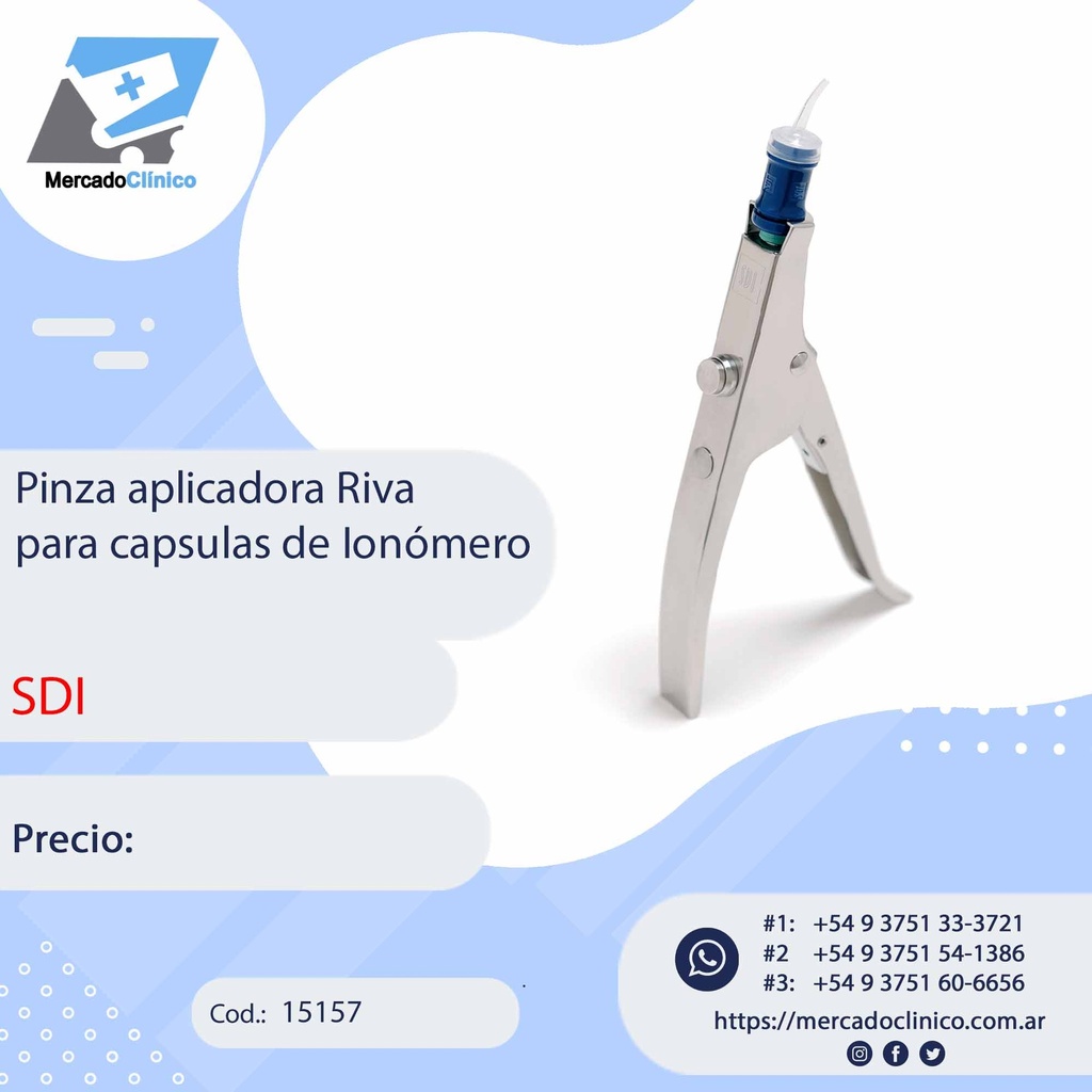 Pinza aplicadora Riva para capsulas de Ionómero - SDI | Mercado Clinico AR
