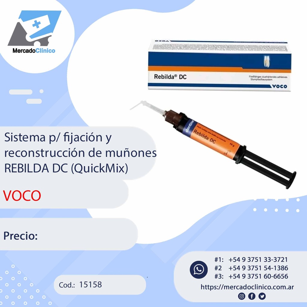Sistema p/ fijación y reconstrucción de muñones REBILDA DC (QuickMix ...