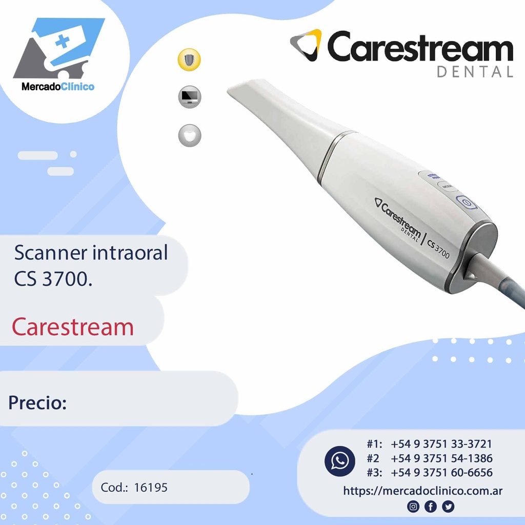 Escaner / Scanner intraoral CS 3700 - CARESTREAM | Mercado Clinico AR